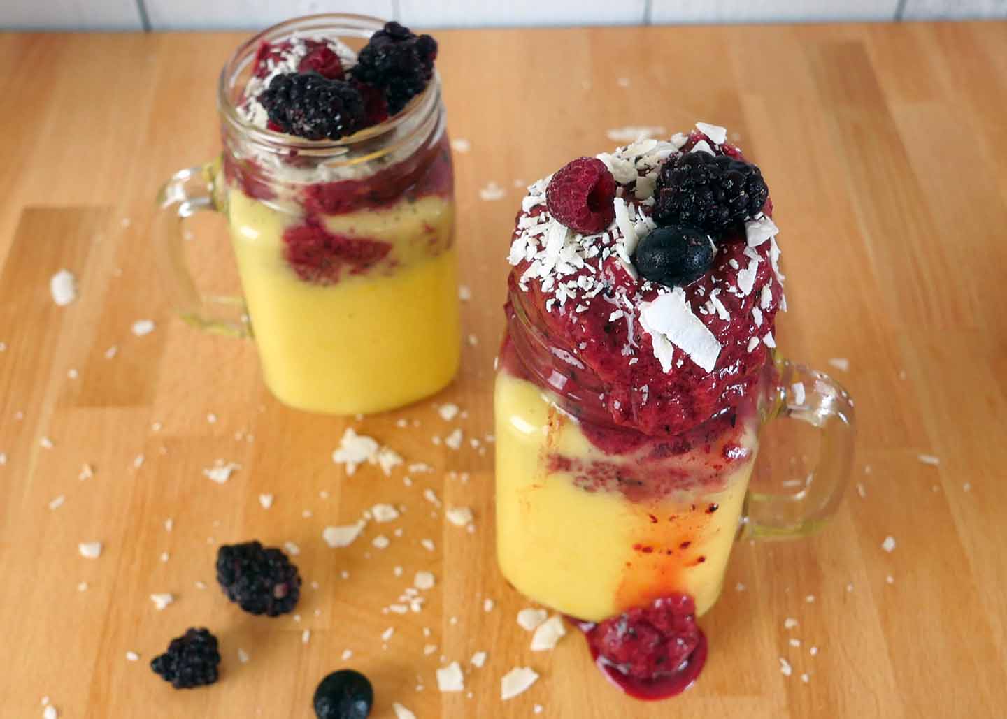 Tart Mango Berry Smoothie - Roaring Spork
