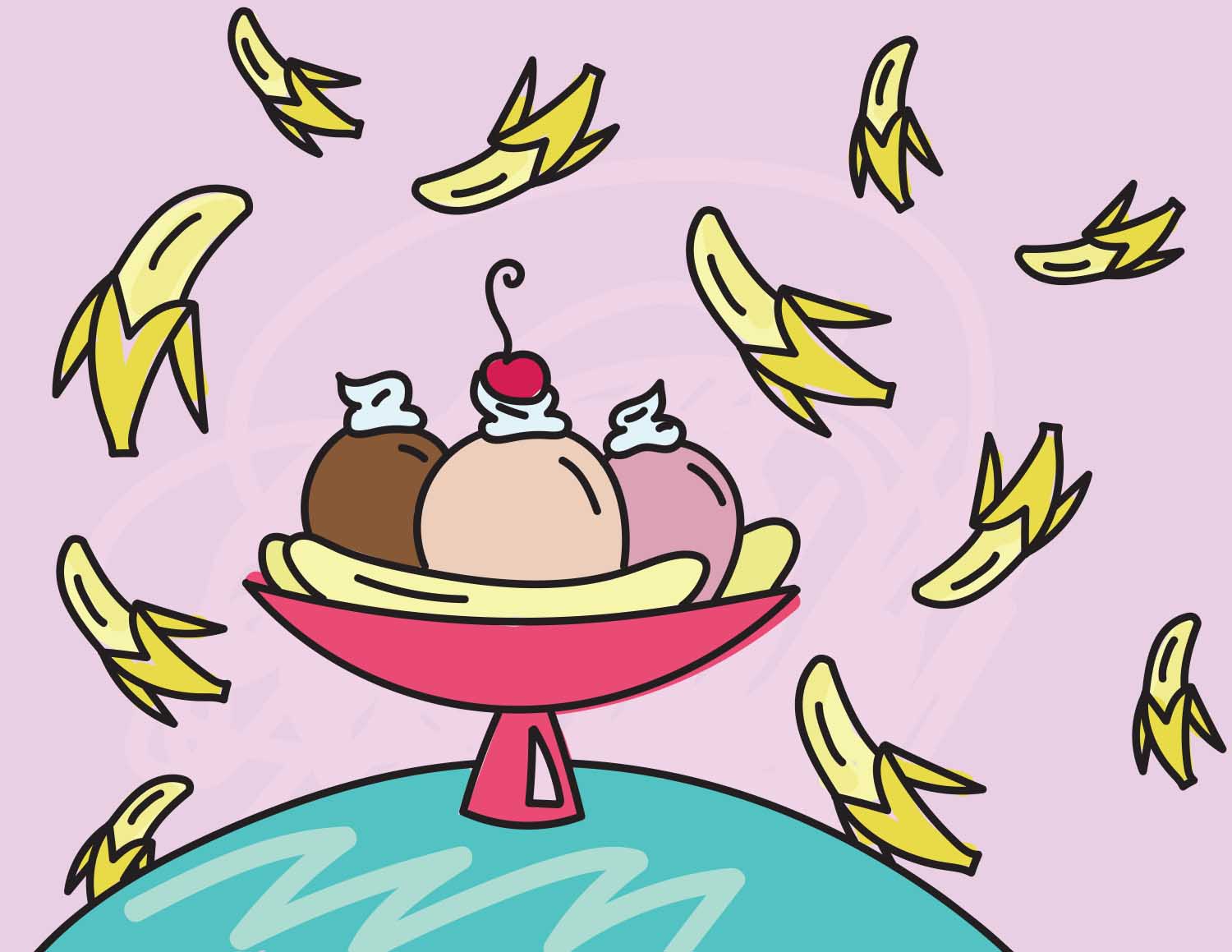 Free Clipart Of Banana Splits