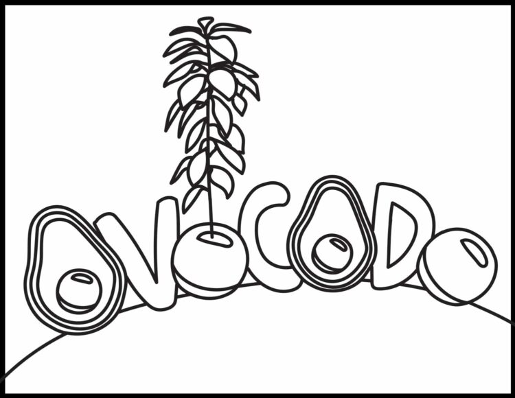 Avocado Coloring Pages | Roaring Spork
